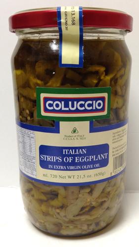 Coluccio Italian Strips of Eggplant in EVO, 650g